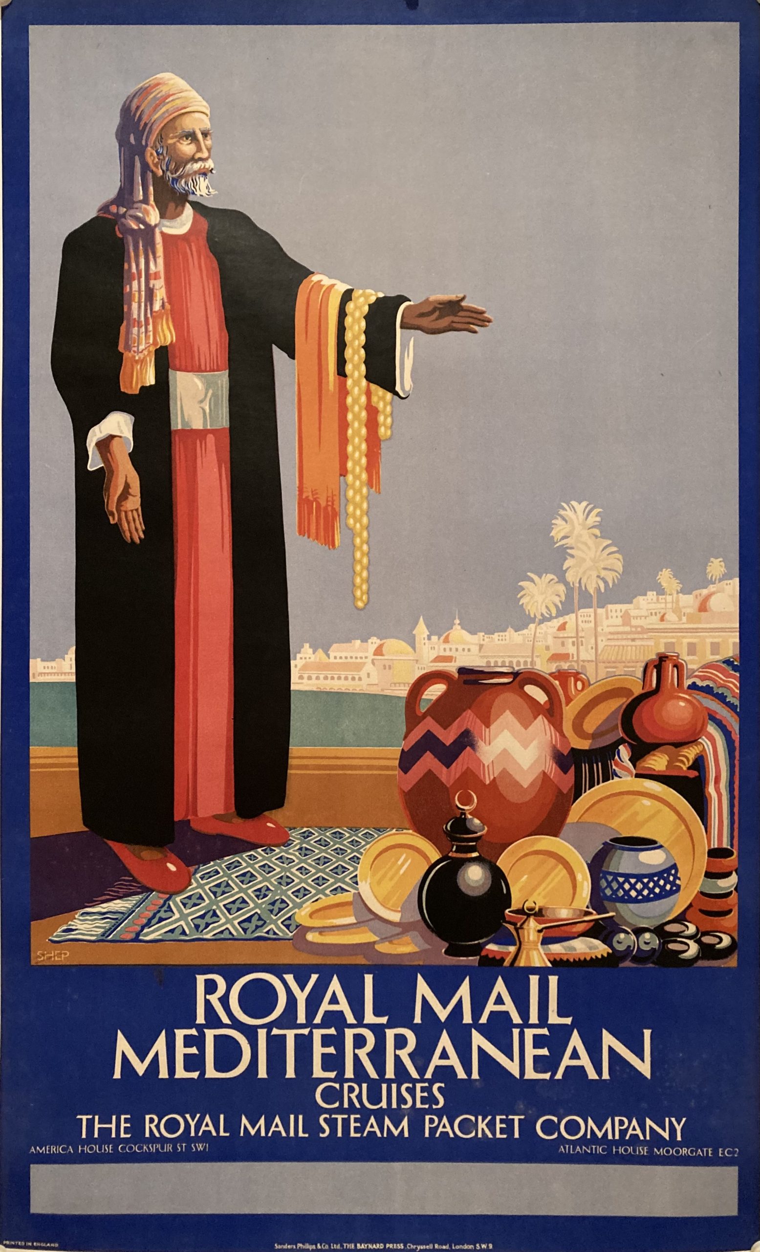 Royal Mail Mediterranean Cruises Shep - Kiki Werth Original Vintage Posters